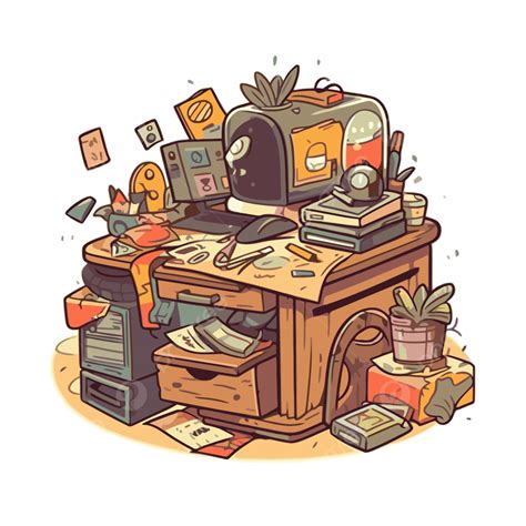 마우스가 있는 컴퓨터 책상 그림 벡터 관료 상표 만화 Png 일러스트 및 벡터 에 대한 무료 다운로드 Pngtree