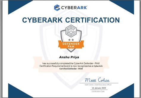 anshu priya on linkedin cyberarkdefender cybersecurity professionaldevelopment cyberark