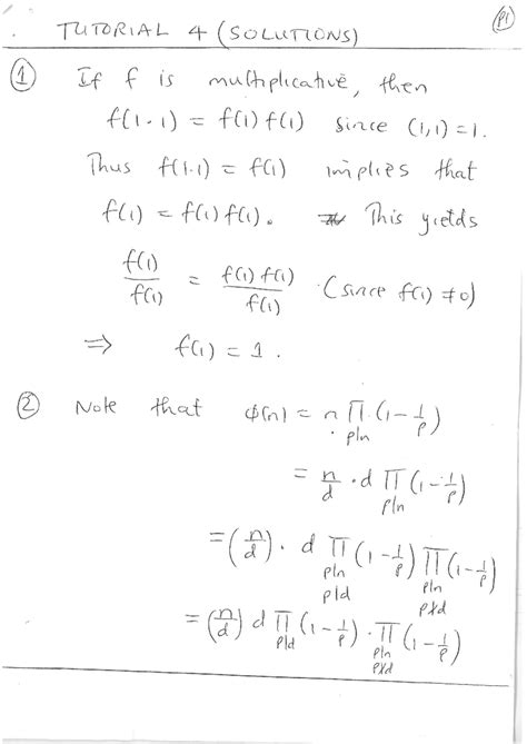 Solutions Tutorial 6 Arithmetical Functions Pl Tutorial 4