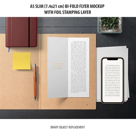 Free Psd A5 Slim Bi Fold Flyer Mockup