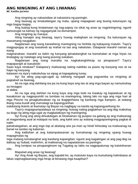 Ningning At Liwanag Pdf