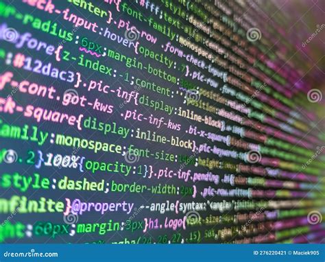 Developer Working On Web Sites Codes In Office Hi Tech Modern Screen Of Data Digits And Chars
