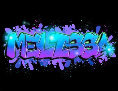 Melissa Graffiti Name In Purple And Blue Colors Colorful Graffiti