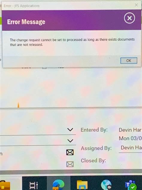 Can An Anyone Help With This Very Generic Error Message When Trying To Approve A Chnage Order
