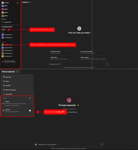 suggestions to improve conversation history including filtering options visual distinctions