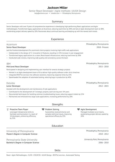 8 React Developer Resume Examples And Guide For 2024