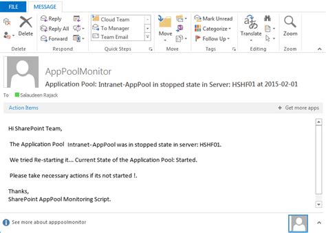 Application Pool Monitoring For Sharepoint Using Powershell Script Sharepoint Diary