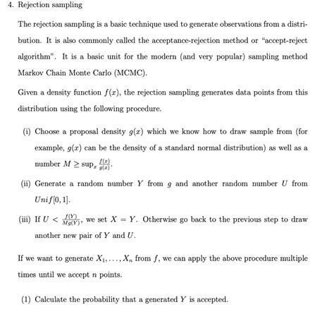 4 Rejection Sampling The Rejection Sampling Is A