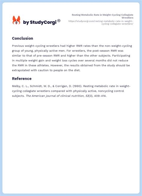 Resting Metabolic Rate In Weight Cycling Collegiate Wrestlers Free