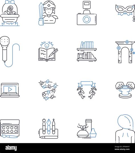 Strategic Maneuver Line Icons Collection Tactic Strategy Maneuver Plan Scheme Gameplan