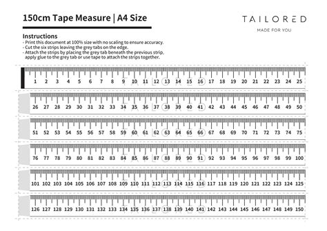 Printable Paper Tape Measure