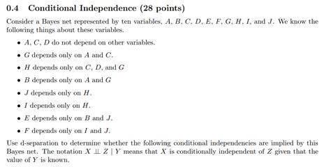 Solved 0 4 Conditional Independence 28 Points Consider A