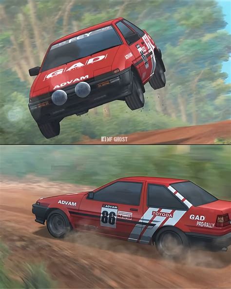 Mf In Initial D The Red Toyota Ae86 Featured In The Image Is Driven