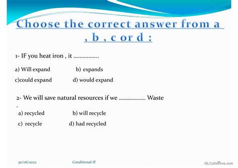 Conditional If Grammar Guide English ESL Powerpoints
