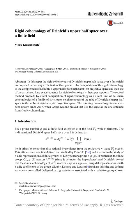 Rigid Cohomology Of Drinfelds Upper Half Space Over A Finite Field