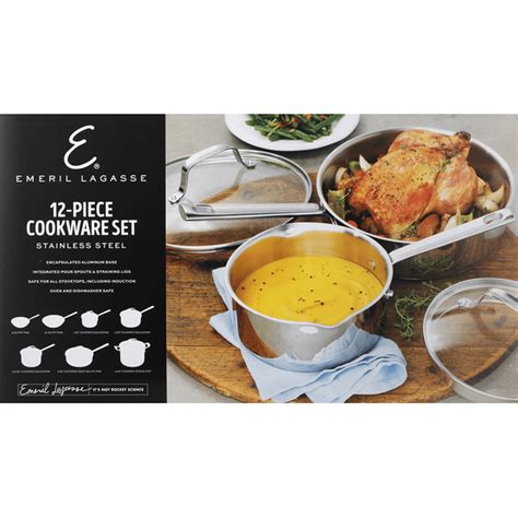 Emeril Lagasse Cookware Set Stainless Steel 12 Piece 1 Each