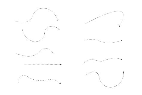 Set Of Dashed Line Arrows Graphic By Samira Mammadova Creative Fabrica