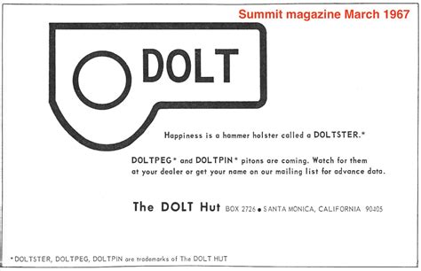 Dolt Pitons Page Two Karabin Climbing Museum