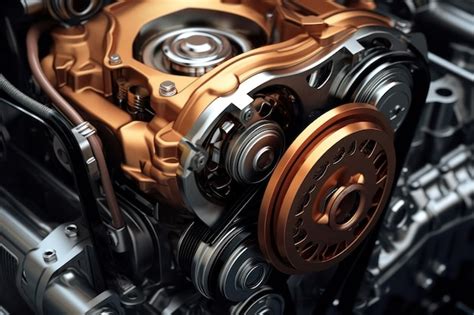 Premium Ai Image Precision Engineering Closeup Fragment Of An Auto Engine A Glimpse Into