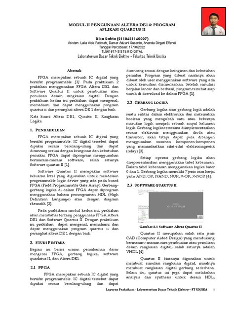 Penggunaan Altera De1 And Quartus Ii Pdf