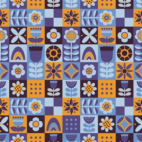 Premium Vector Geometric Abstract Seamless Pattern Colorful Minimalism Repeatable Pattern Tile