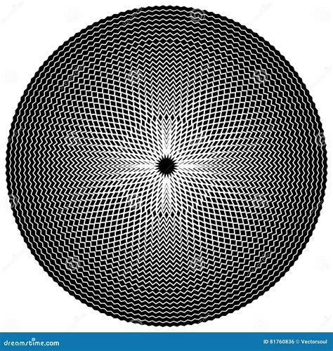 Edgy Jagged Circular Circle Element Concentric Shapes Stock Vector