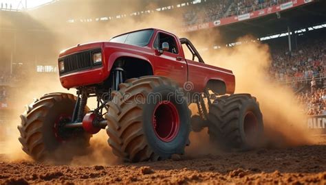 Big Red Monster Truck Drives Stock Illustrations 45 Big Red Monster