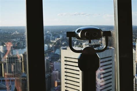 Premium Photo View Of Cityscape Through Window