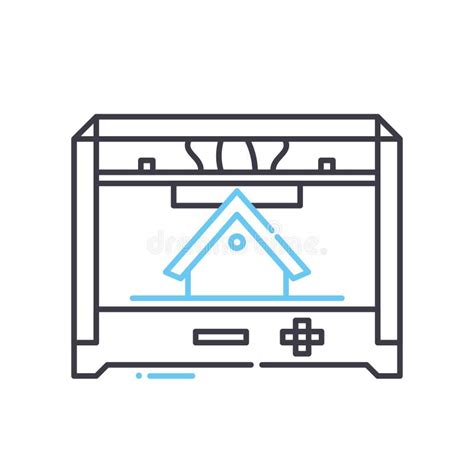 3d Printed Architecture Line Icon Outline Symbol Vector Illustration Concept Sign Stock