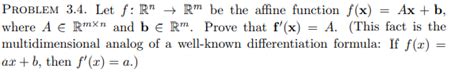 Solved Problem 3 4 Let F R P Be The Affine Function F X