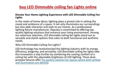 Ppt Buy Led Dimmable Ceiling Fan Lights Online Powerpoint Presentation Id 12895528