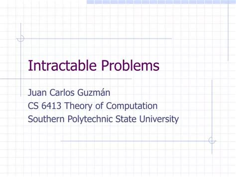 Ppt Intractable Problems Powerpoint Presentation Free Download Id