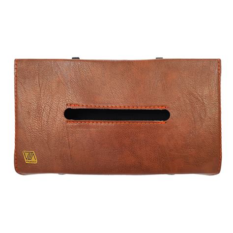 قیمت و خرید جای دستمال کاغذی خودرو مدل چرمی به همراه نگهدارنده خودکار