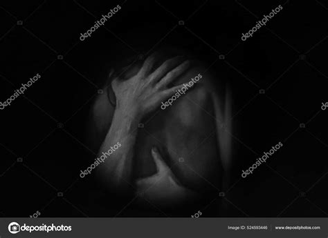 Grayscale Shot Male Hands Hugging Back Naked Female Stock Photo By Wirestock