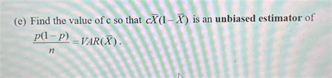 Solved B Find The Rao Cramer Lower Bound E Find The