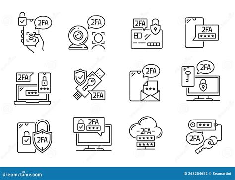 Two Factor Verification Icons 2fa Mobile Password Stock Illustration Illustration Of Screen