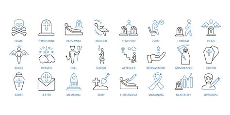 Death Icons Set Set Of Editable Stroke Icons Vector Set Of Death
