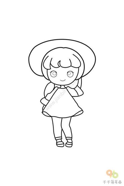 简笔画女孩上半身 简笔画女孩上半身可爱 画趣文库（我爱生活）