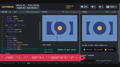 Css Battle Task Push Button 2021 Css Battle Conqueror Youtube