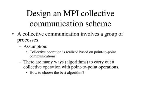 Ppt Design An Mpi Collective Communication Scheme Powerpoint