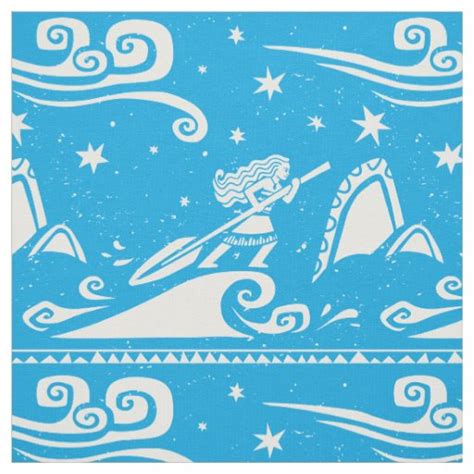 Moana Sail By The Stars Pattern Fabric Zazzle