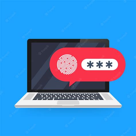 Premium Vector Laptop With Unlocked Password Bubble Notification