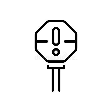 Black Line Icon For Warning Forewarning And Alert Stock Vector Illustration Of Hazard