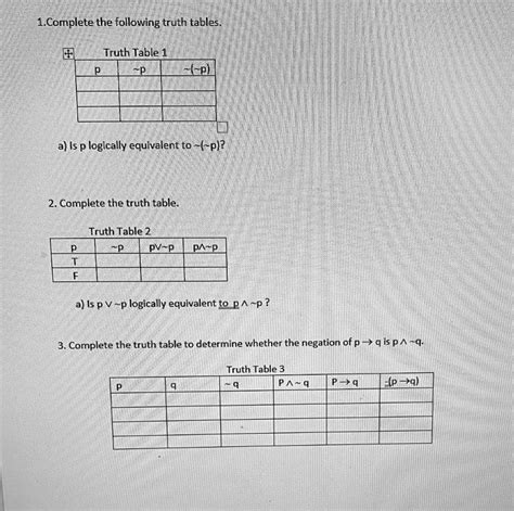 Solved Truth Table 1 P P M Pj P â‰¡ M Pj —— ————— T