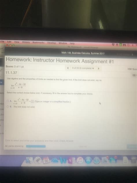 Solved Use Algebra And The Properties Of Limits As Needed To