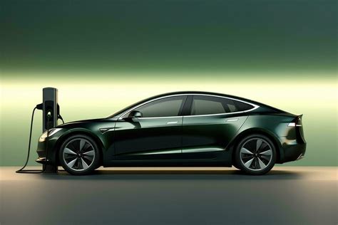 Ai Generated Electric Car Charging Concept Of Using Electric Vehicles And Consuming Green