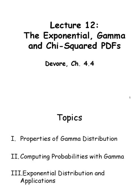 The Exponential Gamma And Chi Squared Pdf Chi Squared Distribution Applied Mathematics