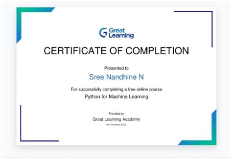 Sree Nandhine N On Linkedin Greatlearningacademy Greatlearning