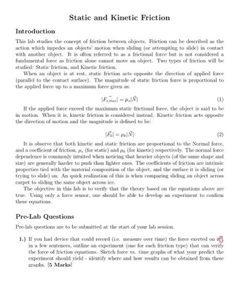 Solved Static And Kinetic Friction Introduction This Lab Chegg