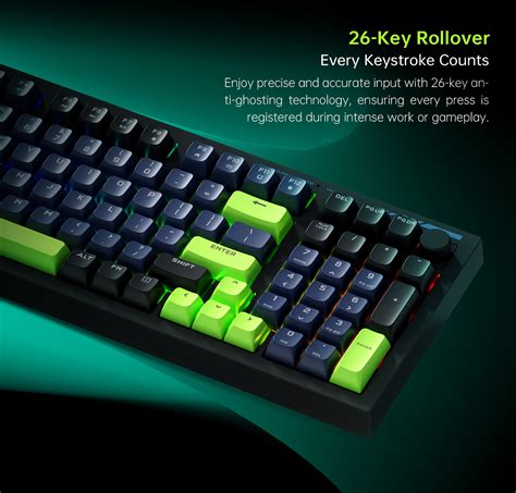 Machenike K1 Wired Gaming Keyboard 98 Keys Layout Rgb Backlit Silent Keyboard With Knob And
